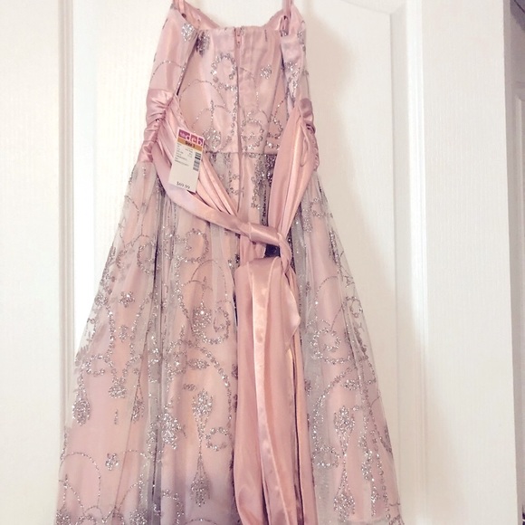 Deb | Dresses | New 2k Rose Goldblush Glitter Pattern Sleeveless Prom ...